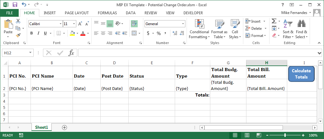 MIP Excel Documents