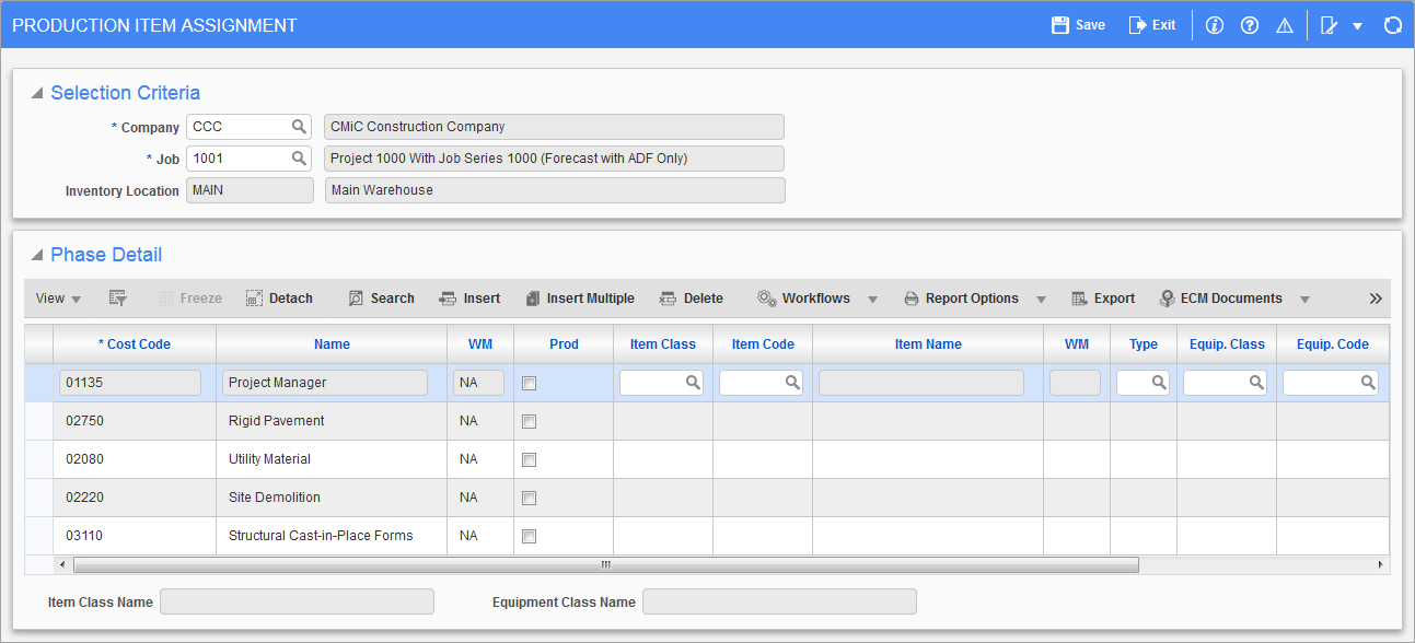 Material Sales - Assign Production Items