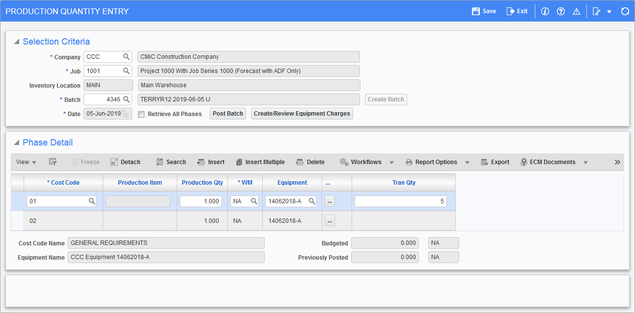 Material Sales - Enter and Post Production