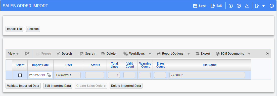 Sales Order Import 