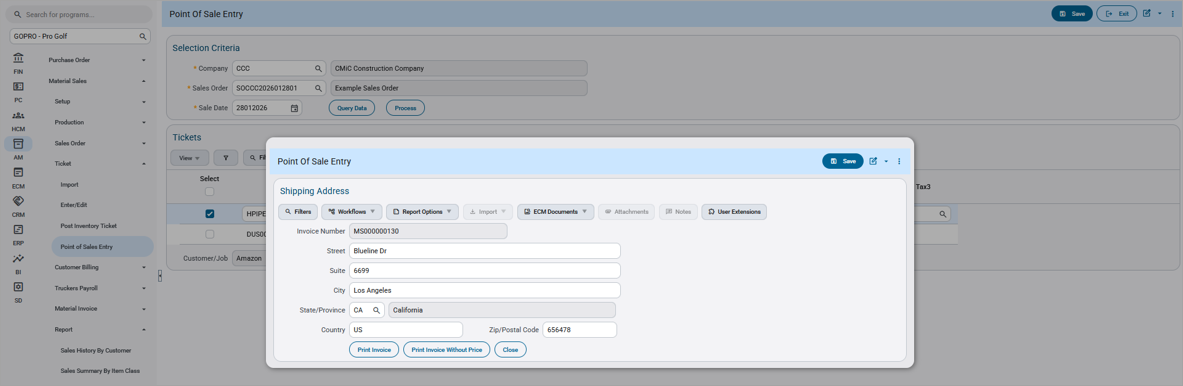 Nexus 01 Highlight - Point of Sales Entry