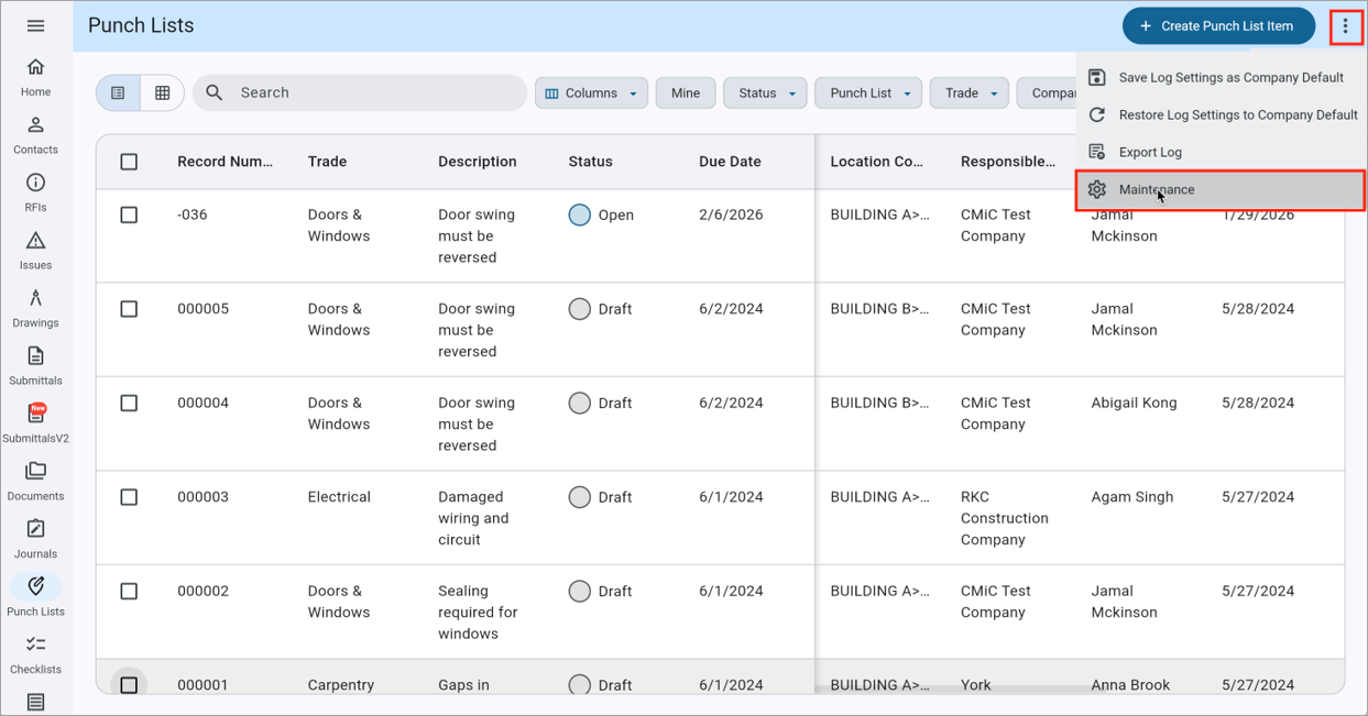 Nexus 01 Highlight - Punch List Maintenance in Construct PM