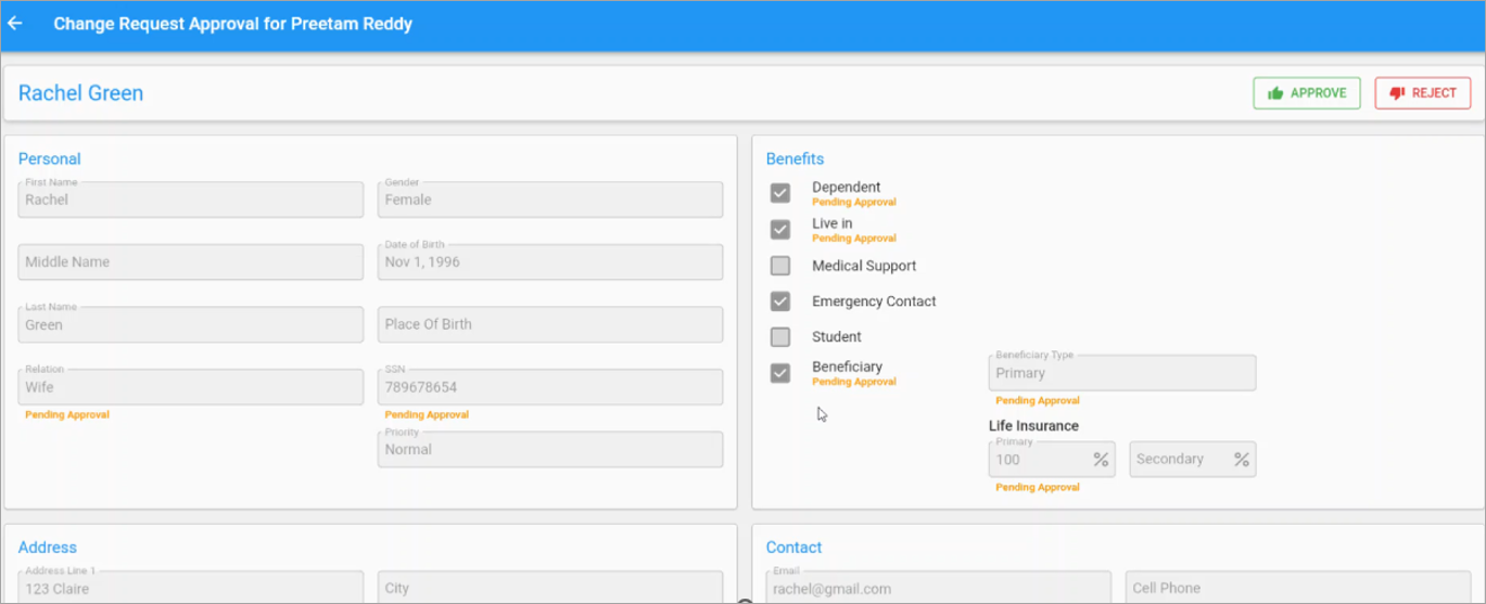 Construct ESS - Change Request Approvals