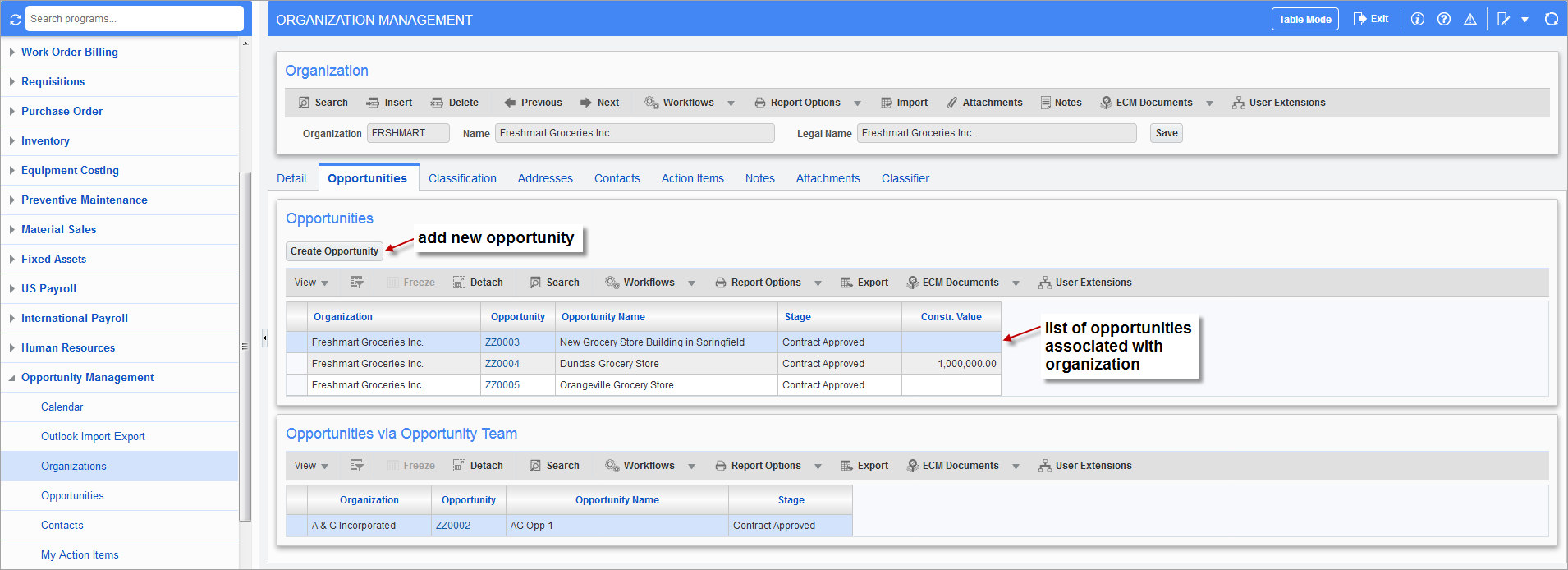 Opportunity Management - Add New Opportunity