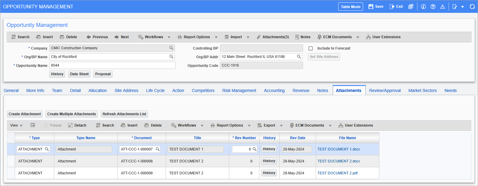 Opportunity Management - Attachments