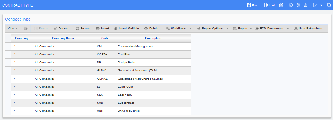 Opportunity Management - Contract Types