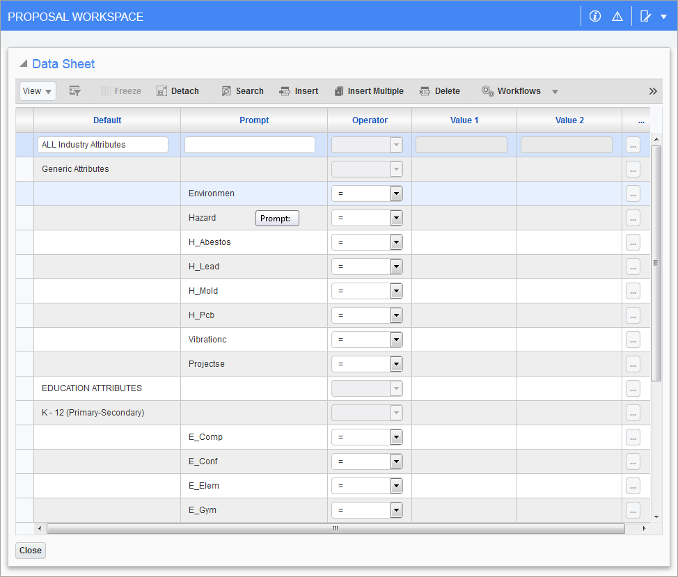 Opportunity Management - Proposal Workspace - Screen