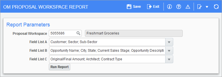 Opportunity Management - Proposal Workspace - Screen
