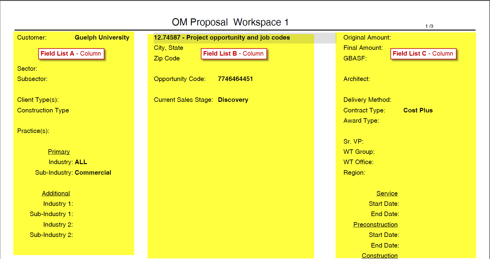 Opportunity Management - Proposal Workspace - Screen