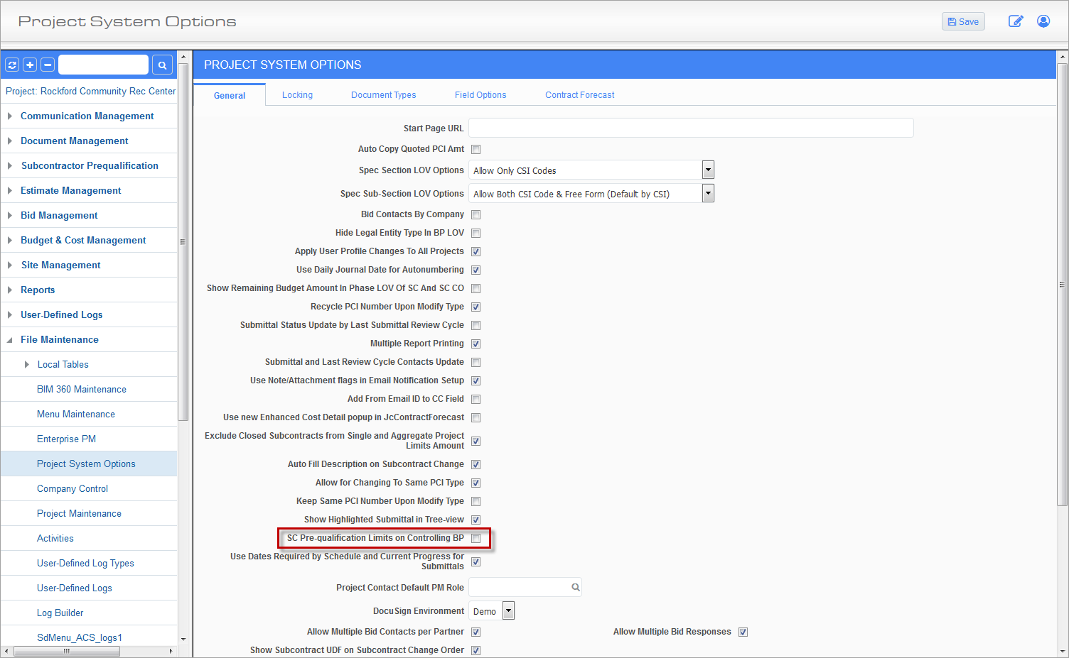 Prequalification Limits at Controlling BP Level