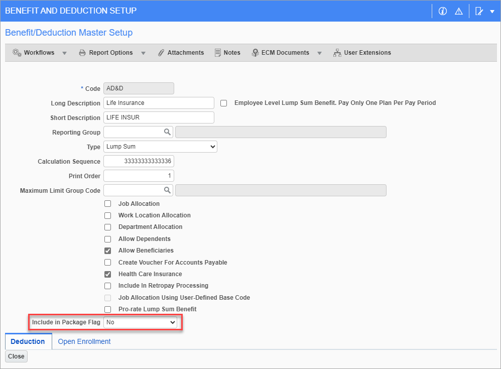 International Payroll - Include Benefit and Deduction in Package