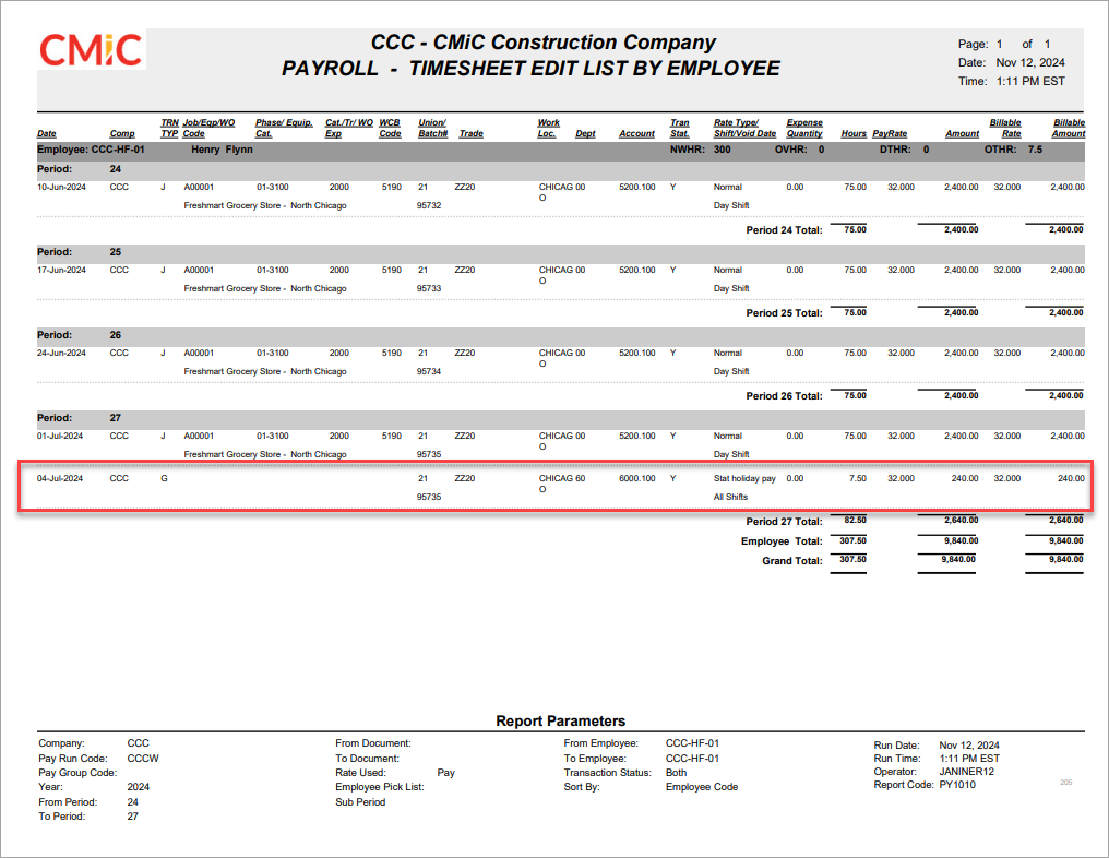 International Payroll - Timesheet