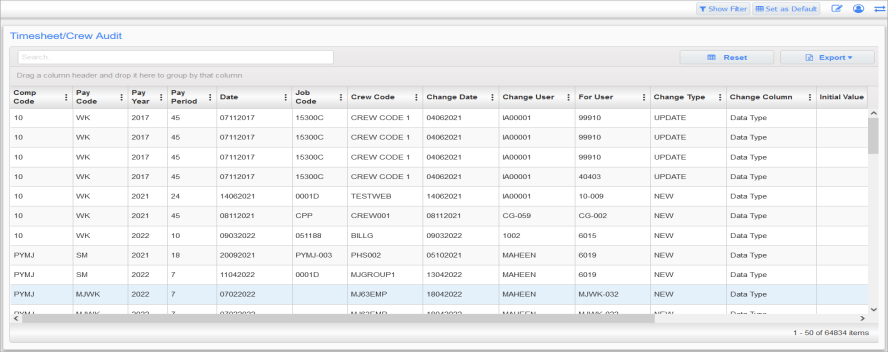 E-Time - Timesheet/Crew Audit