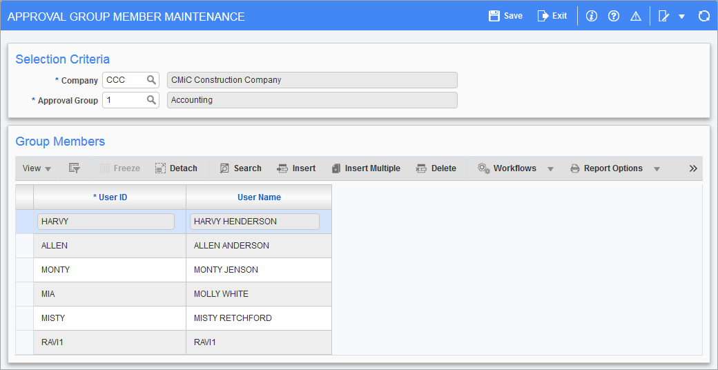 Requisitions - Approval Group Members