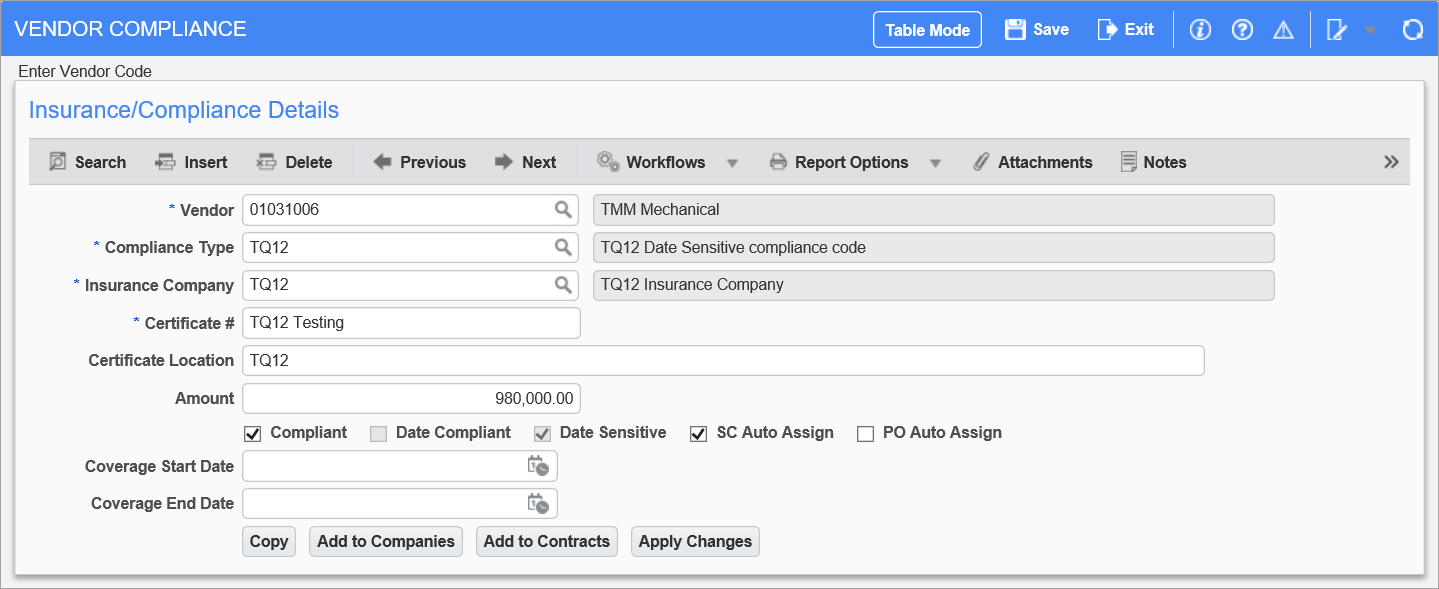Vendor Compliance – System Level