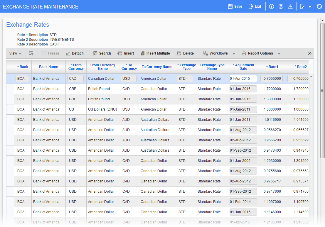 System Data - Exchange Rates