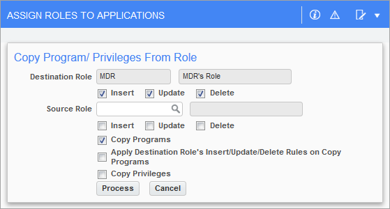System Data - Assign Roles to Applications