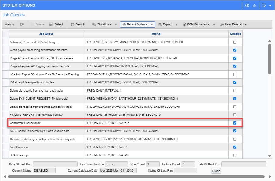 System Data - Auditing Concurrent License Usage