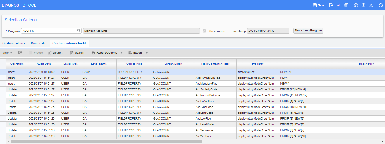 System Data - Diagnostic Tool