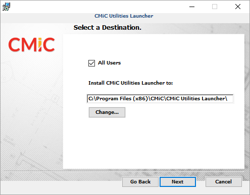 System Administration - CMiC Utilities Launcher