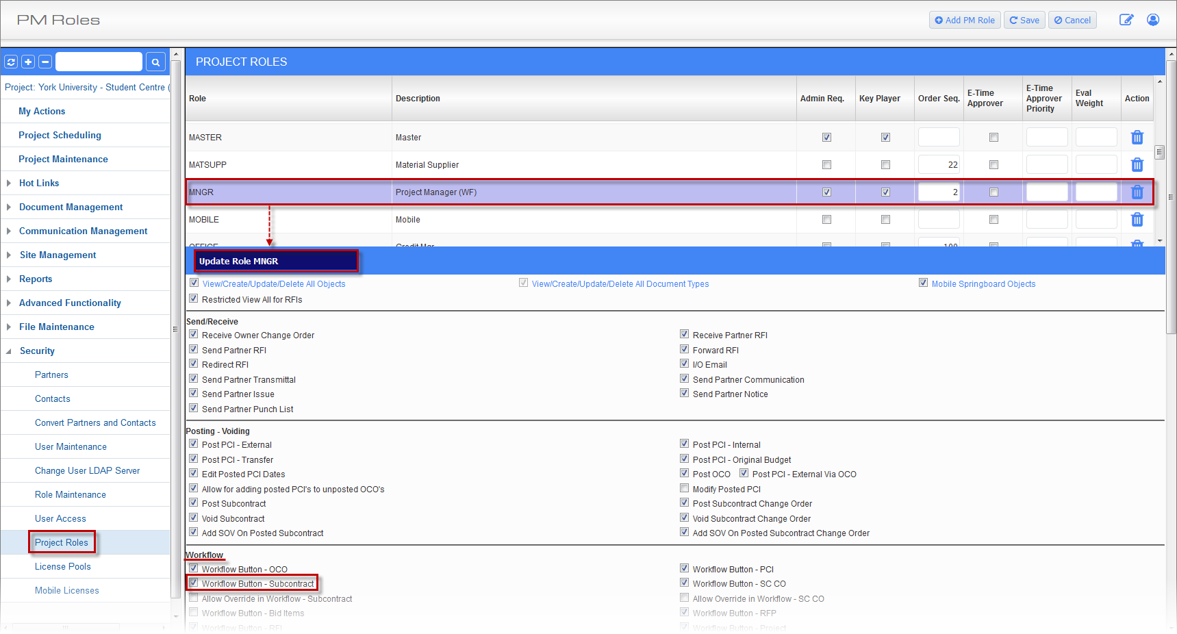 Workflow - CMiC Field Subcontract Workflow Security