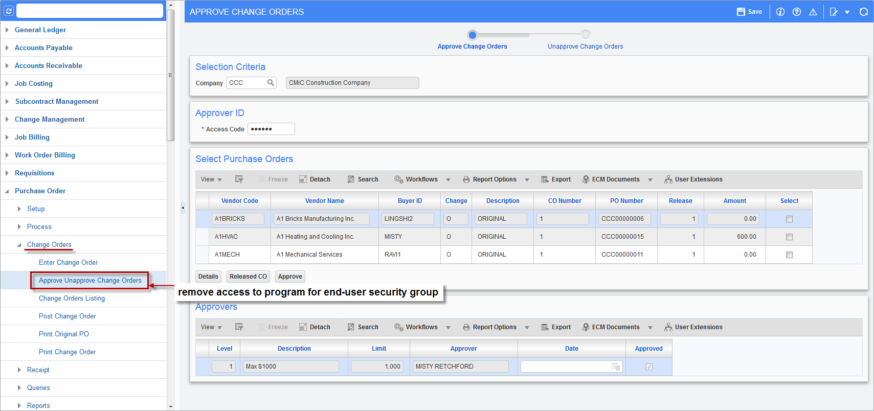 Purchase Order Workflow Security